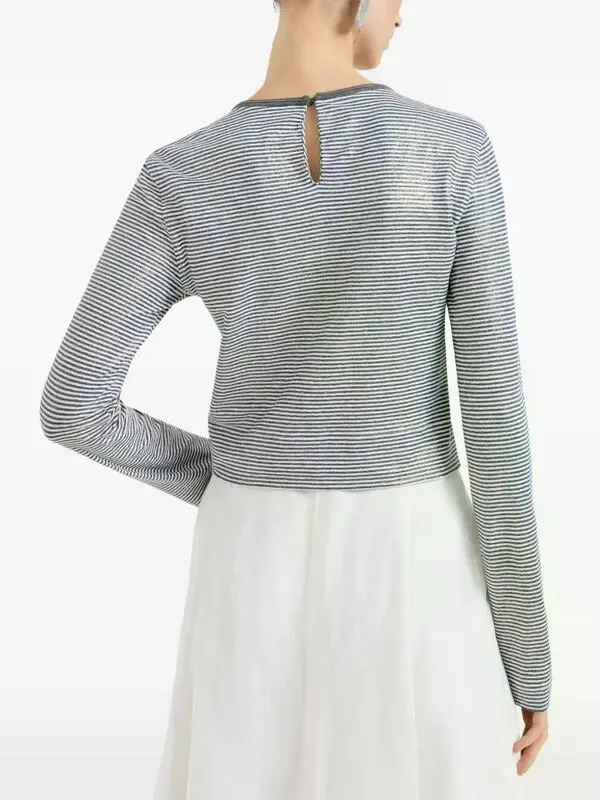Brunello Cucinelli Striped Lamé Top