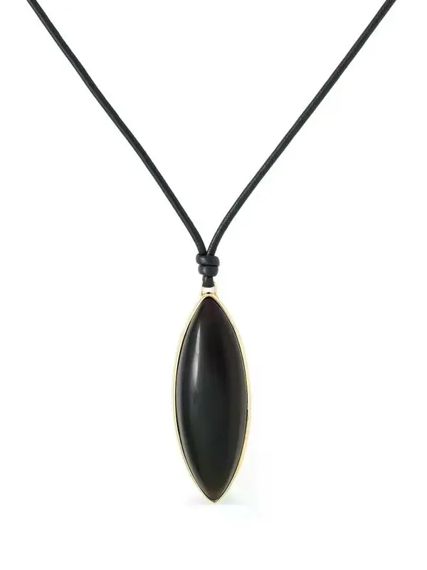 JENNIFER FISHER Smoky Quartz Puffy Dagger Necklace - Black