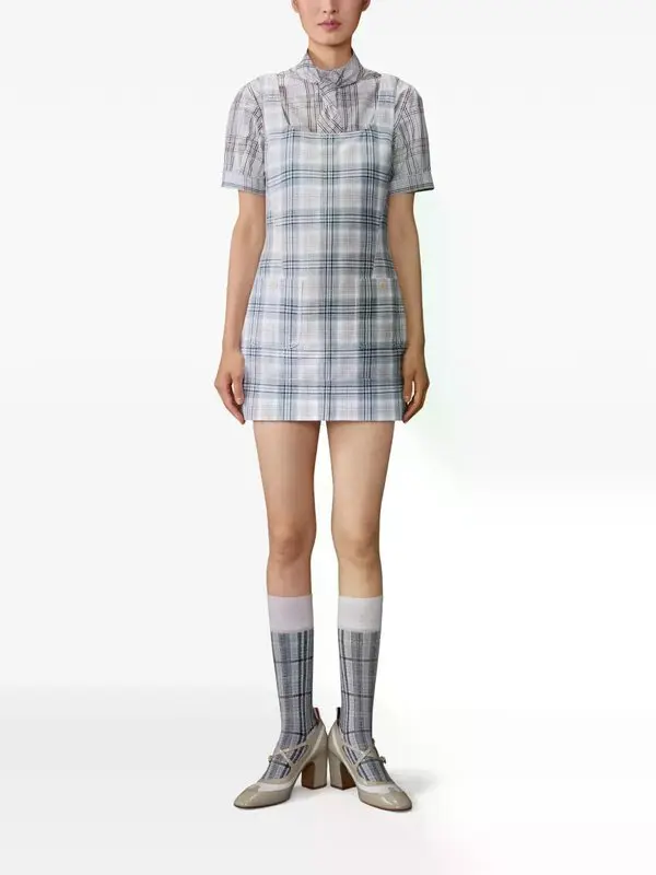 Thom Browne Windowpane Plaid Mini Dress