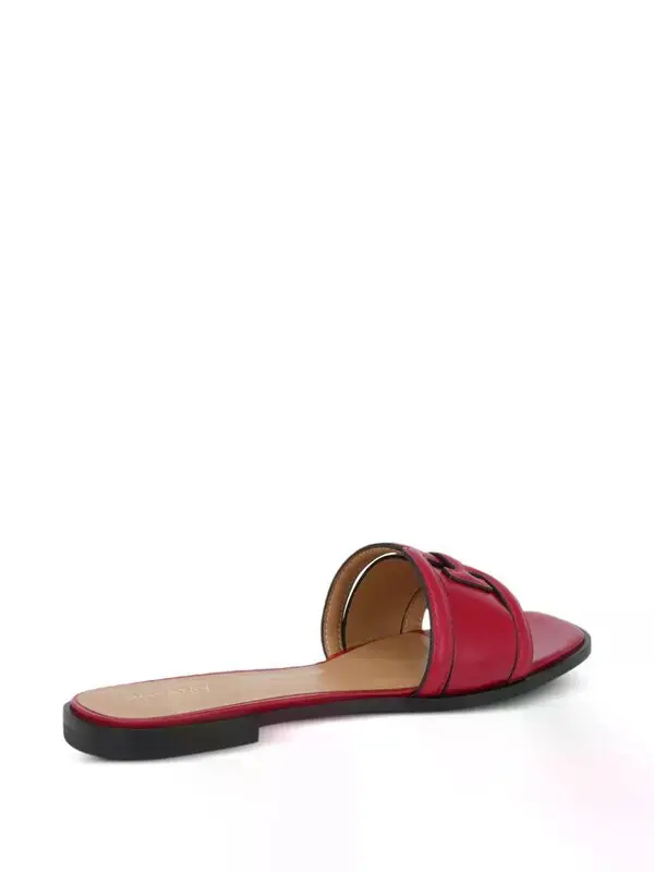 POTAMY Cut-out Leather Slip-on Sandals