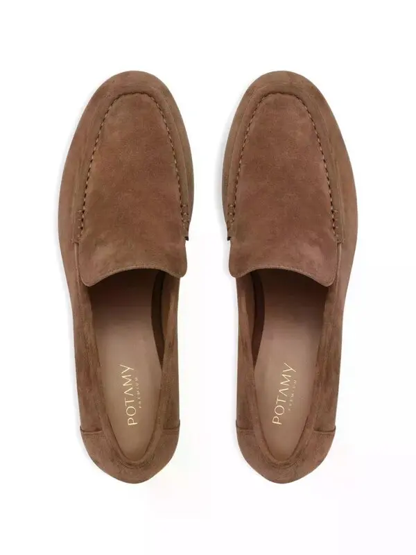 POTAMY Suede Stitching Loafers