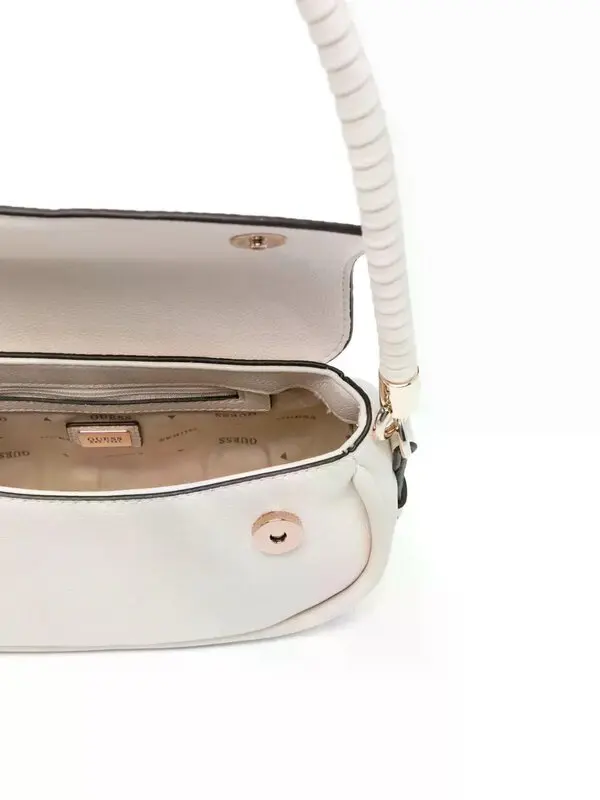 Guess Danya Textured Shoulder Bag With Logo Plaque