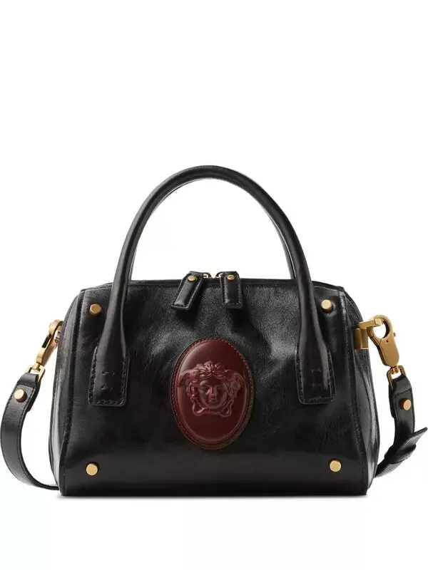 Versace Small Leather Boston Bag - Black