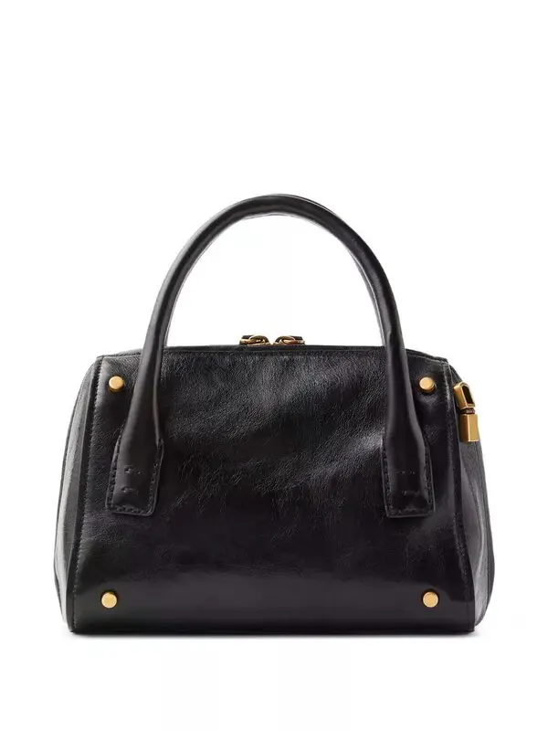 Versace Roomy Small Leather Boston Bag With Medusa Cameo - Black