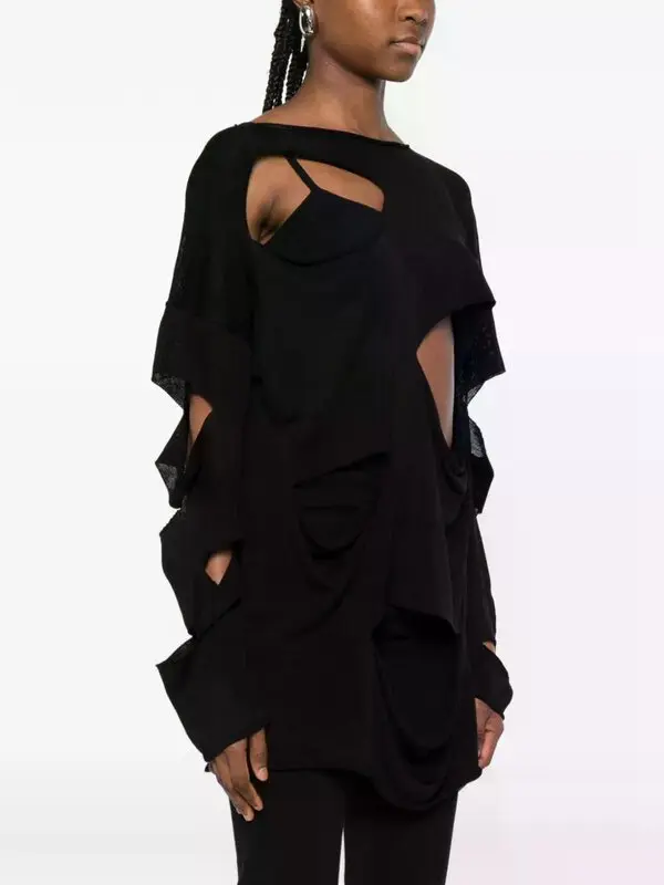 P.a.r.o.s.h Cut-out Long Sleeve Sweater - Black