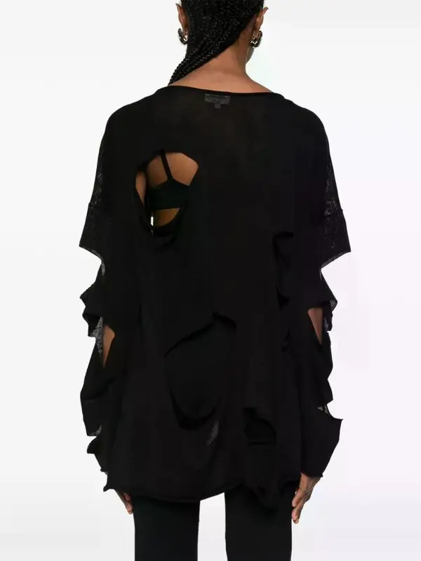 P.a.r.o.s.h Cut-out Long Sleeve Sweater - Black