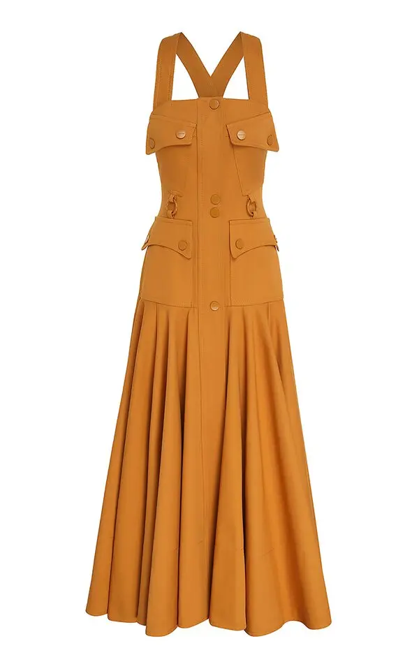 Zimmermann Luna Cotton Midi Dress - Yellow