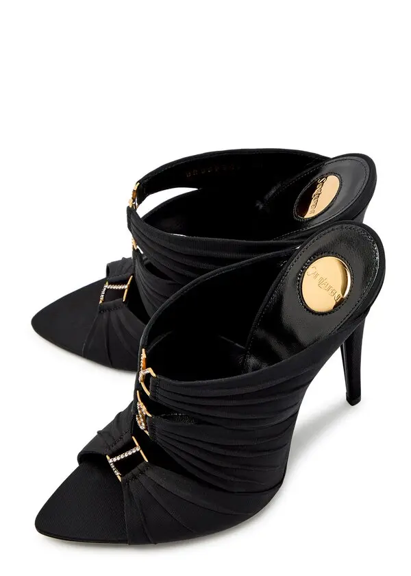 Saint Laurent Emilie 110 Satin-crepe Mules - Black