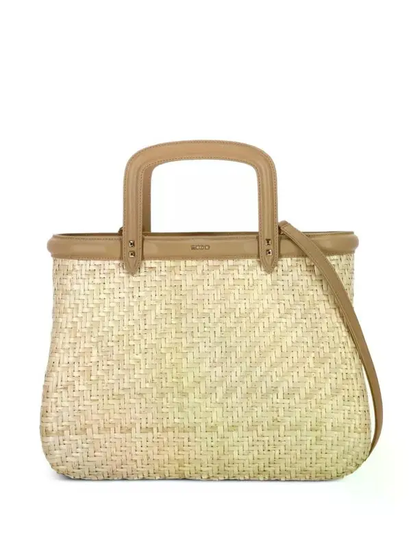 Rodo Woven Top Handle Tote Bag - Neutrals
