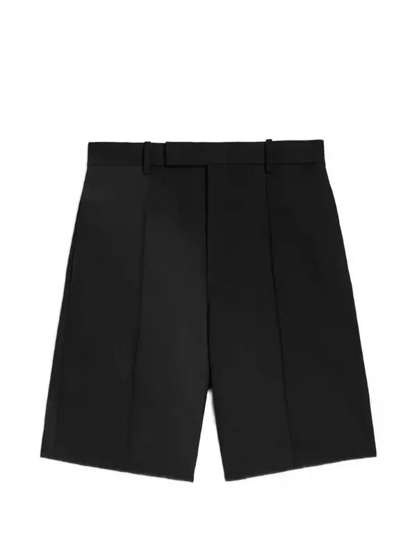 JIL SANDER Wool And Mohair Canvas Tailored Bermudas - Black
