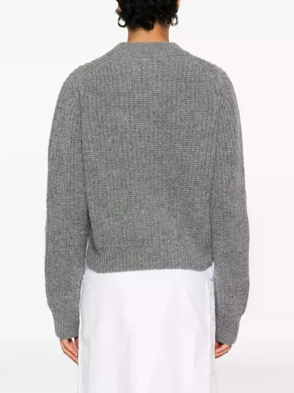 Cecilie Bahnsen Flower Appliqué Ribbed Knit Sweater