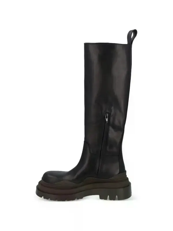 Bottega Veneta Calfskin Leather Knee-high Platform Boots - Black