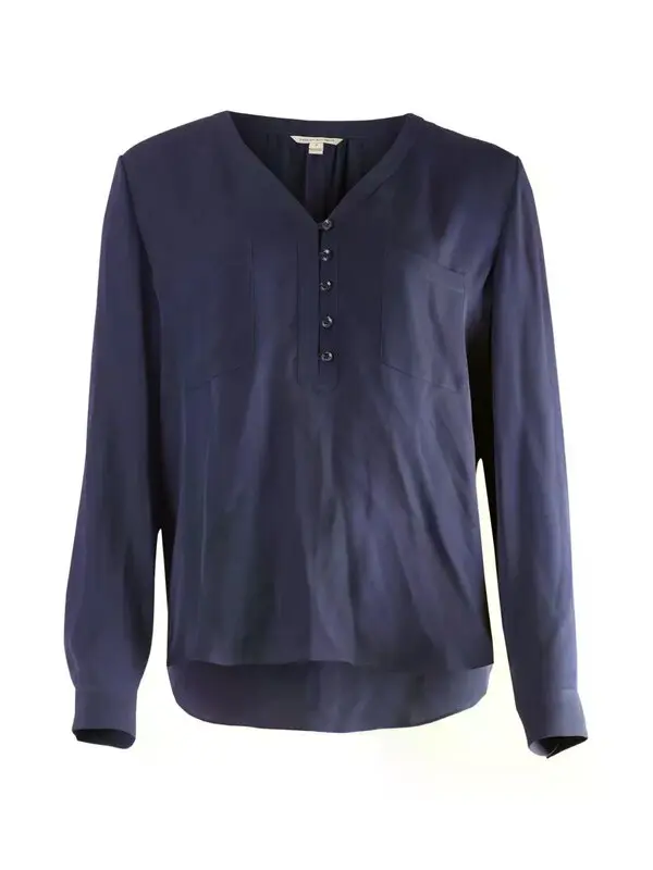 Diane Von Furstenberg Silk Long Sleeve Blouse - Blue