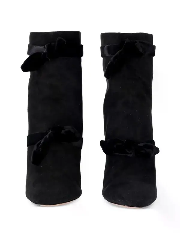 ALEXANDRE BIRMAN Suede Bow Embellishment Ankle Boots