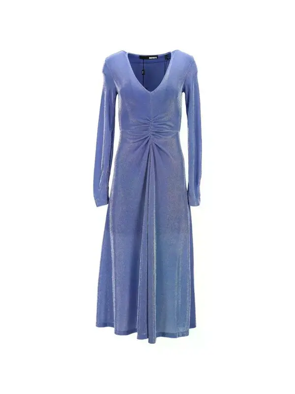 ROTATE BY BIRGER CHRISTENSEN Sierra Ruched V-neck Midi Dress - Blue
