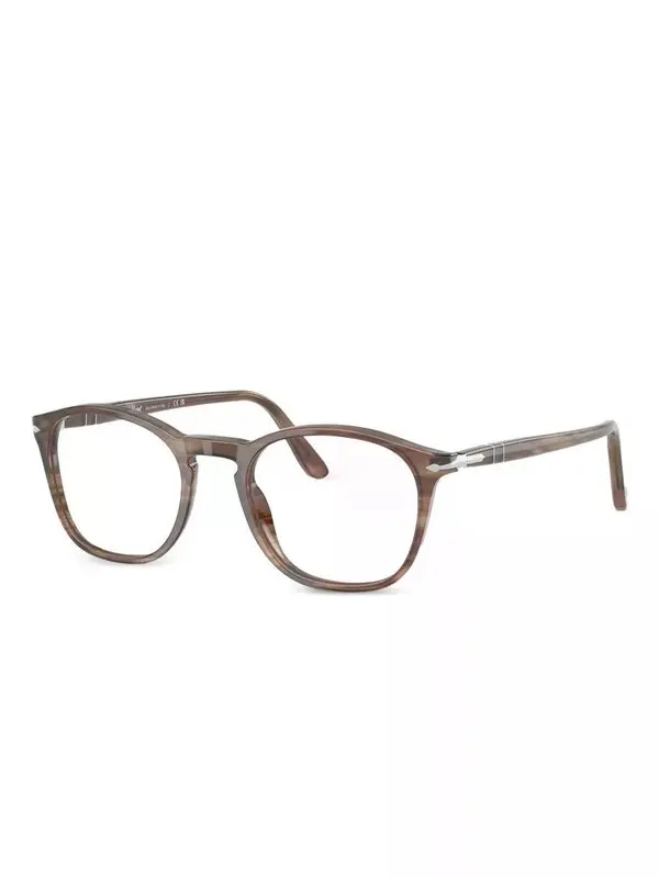 Persol Striped Acetate Glasses - Brown