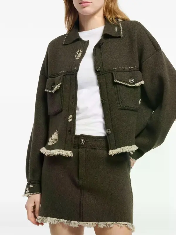 BARRIE Cashmere Denim Fringed Jacket