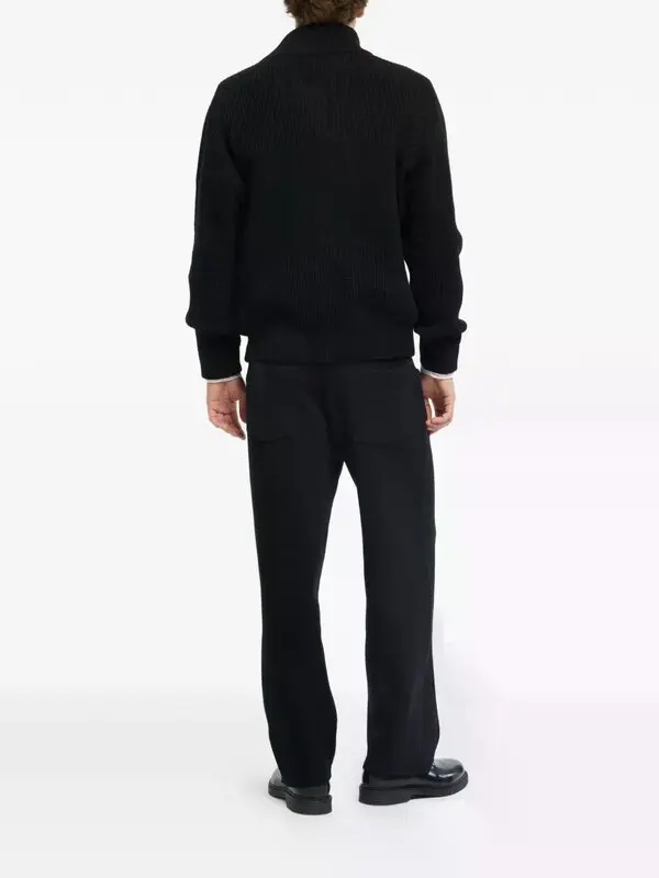 BARRIE Chunky Waffle-effect Zip Cardigan