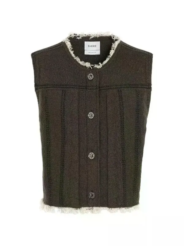 BARRIE Denim Fringed Sleeveless Jacket