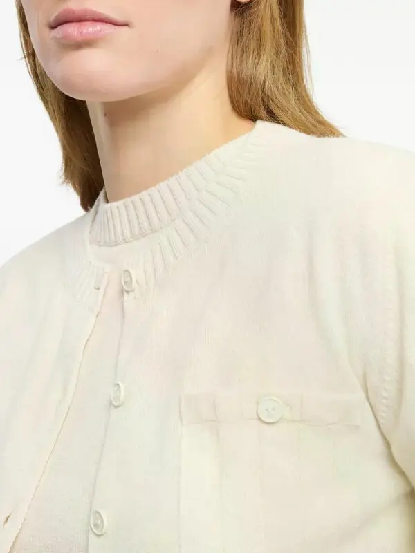 BARRIE Cashmere And Cotton Cardigan With Ribbed Detailing - Blue