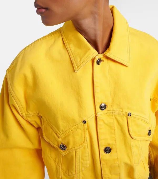 Versace Cotton Denim Blouson Jacket - Yellow
