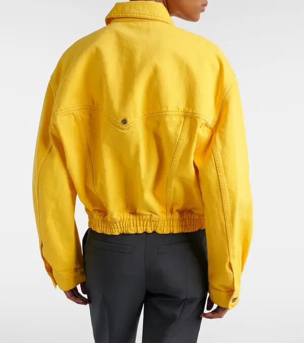 Versace Cotton Denim Blouson Jacket - Yellow