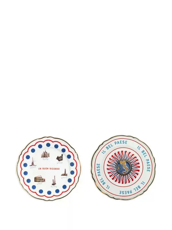 BITOSSI HOME Monuments Scalloped Printed Plate