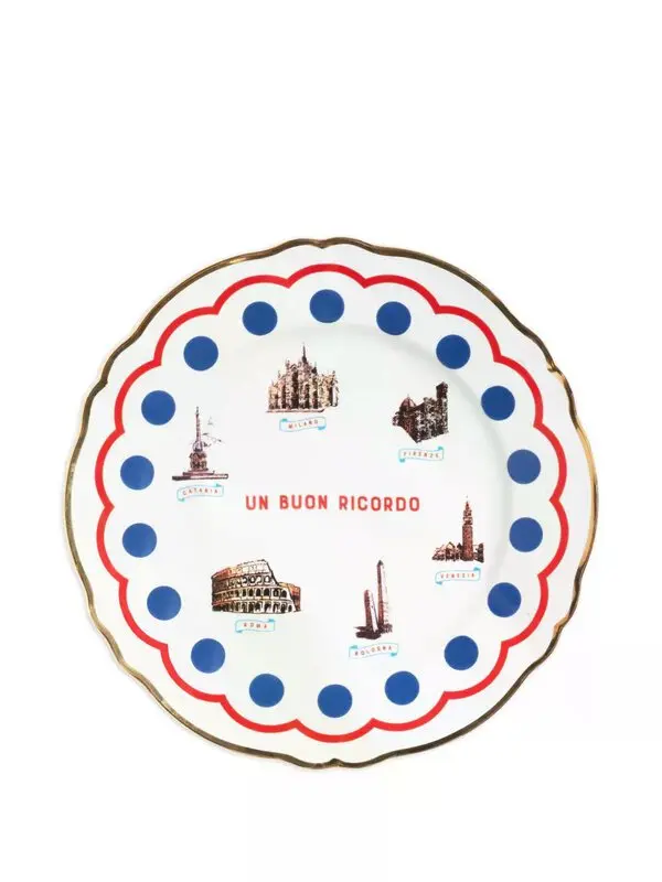 BITOSSI HOME Monuments Scalloped Printed Plate