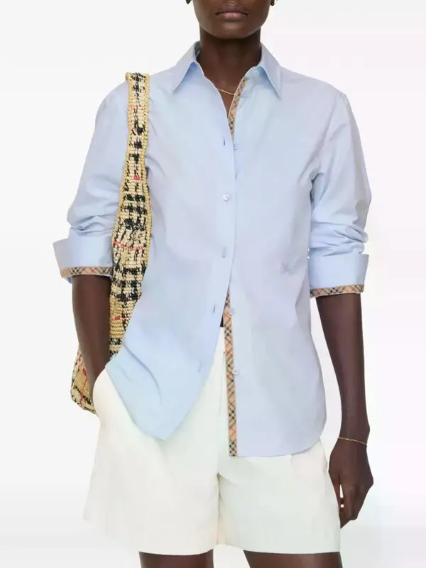 Burberry Regular-fit Cotton Poplin Formal Shirt With Embroidered Equestrian Knight Design