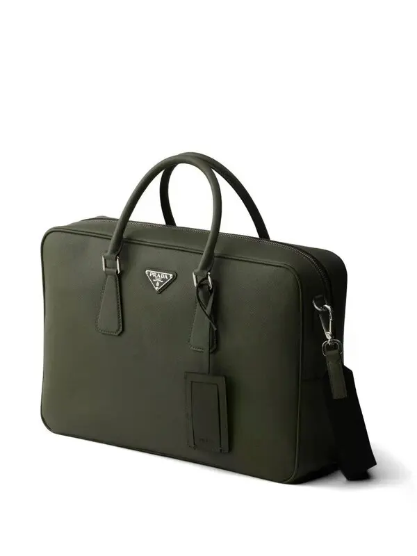 Prada Saffiano Leather Work Bag - Green