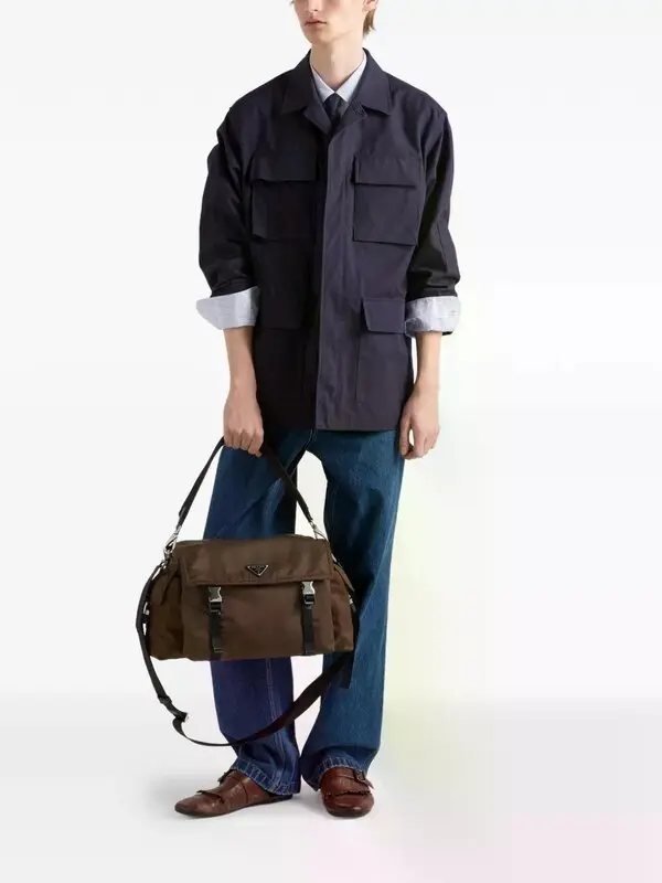 Prada Explore Re-nylon And Leather Bag - Brown