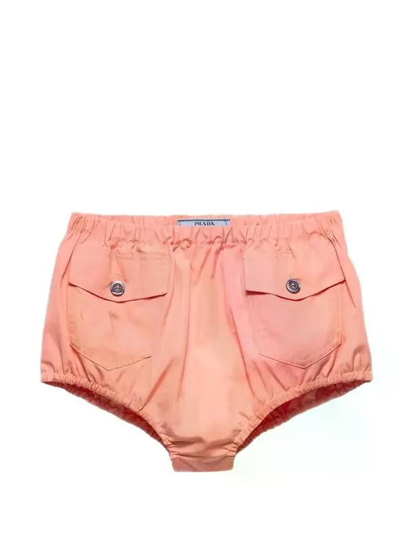 Prada Poplin Boy Shorts With Flapped Patch Pockets - Pink