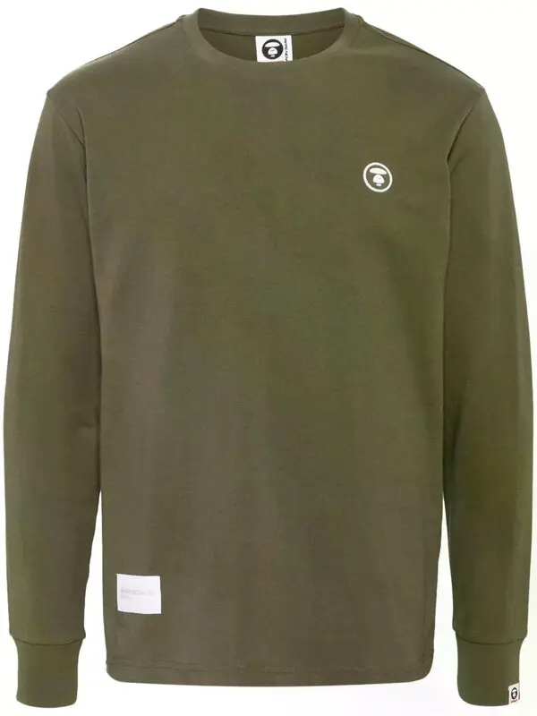 AAPE BY *A BATHING APE Moonface Logo Long Sleeve T-shirt - Green
