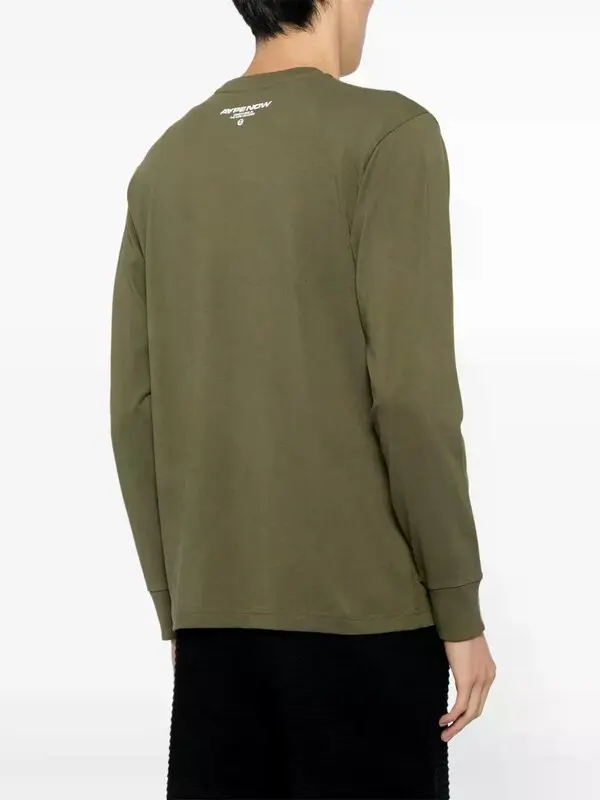 AAPE BY *A BATHING APE Moonface Logo Long Sleeve T-shirt - Green