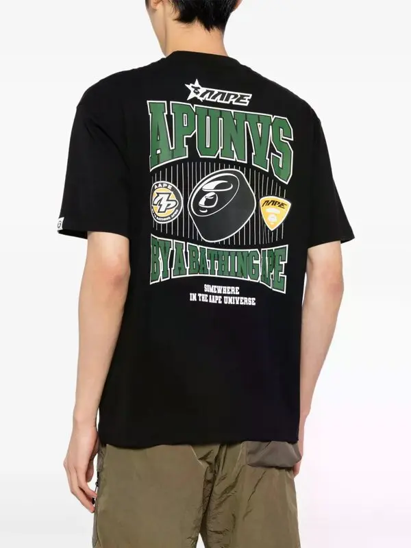 AAPE BY *A BATHING APE Moonface Logo College T-shirt - Black