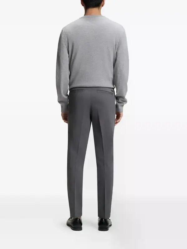 BOSS Tapered Trousers With Pressed Crease - Grey