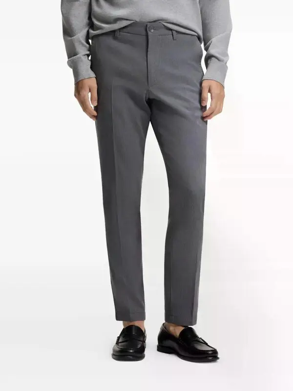 BOSS Tapered Trousers With Pressed Crease - Grey