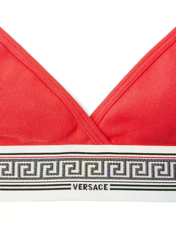 Versace Ribbed Cotton-jersey Bralette - Red