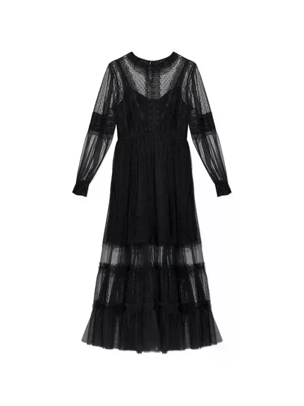 ALLSAINTS Nita Ruffled Midi Dress - Black