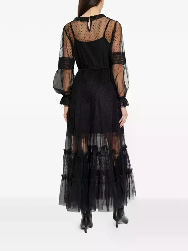 ALLSAINTS Nita Ruffled Midi Dress