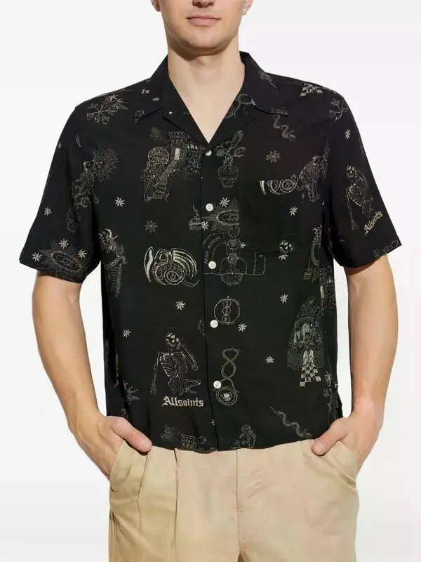 ALLSAINTS Graphic-print Shirt - Black