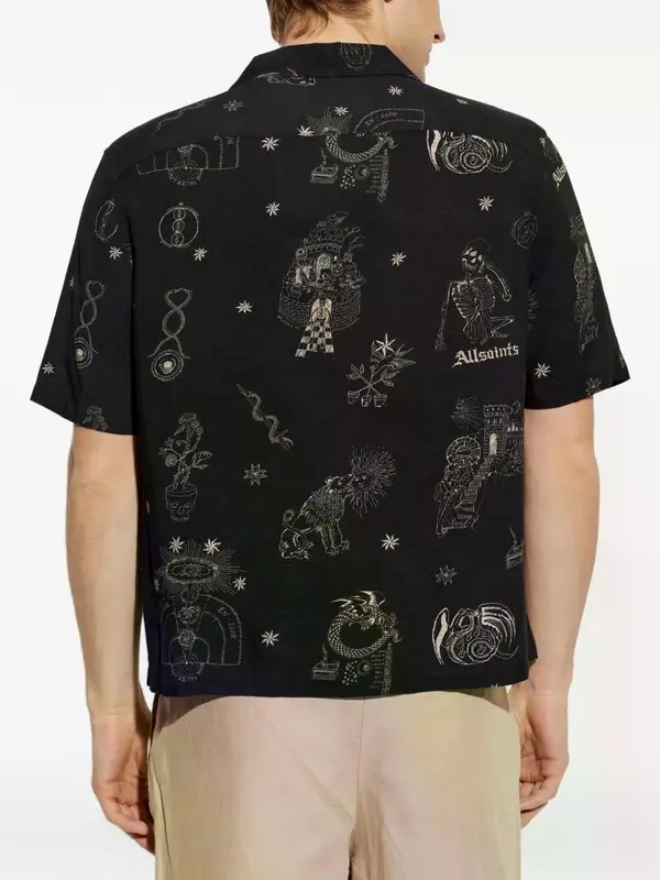 ALLSAINTS Graphic-print Shirt - Black