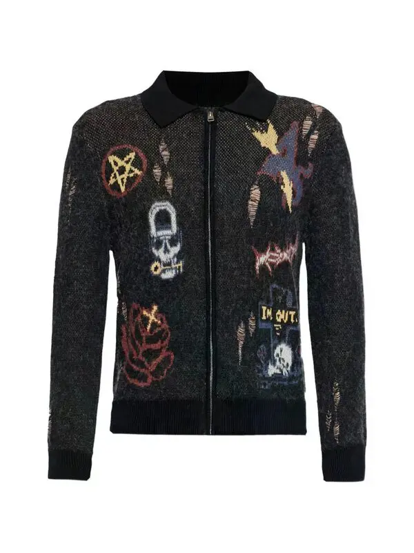 ALLSAINTS Zipped Graphic Cardigan