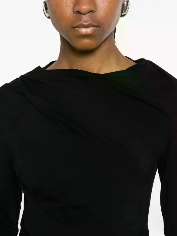 ENTIRE STUDIOS Draped Long Sleeve Top - Black