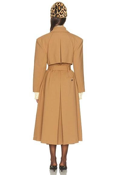 HELSA Wool Blend Midi Trench - Nutmeg