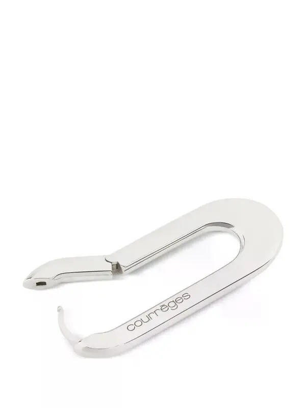 COURREGES Tone Logo Detail Hoop Earrings