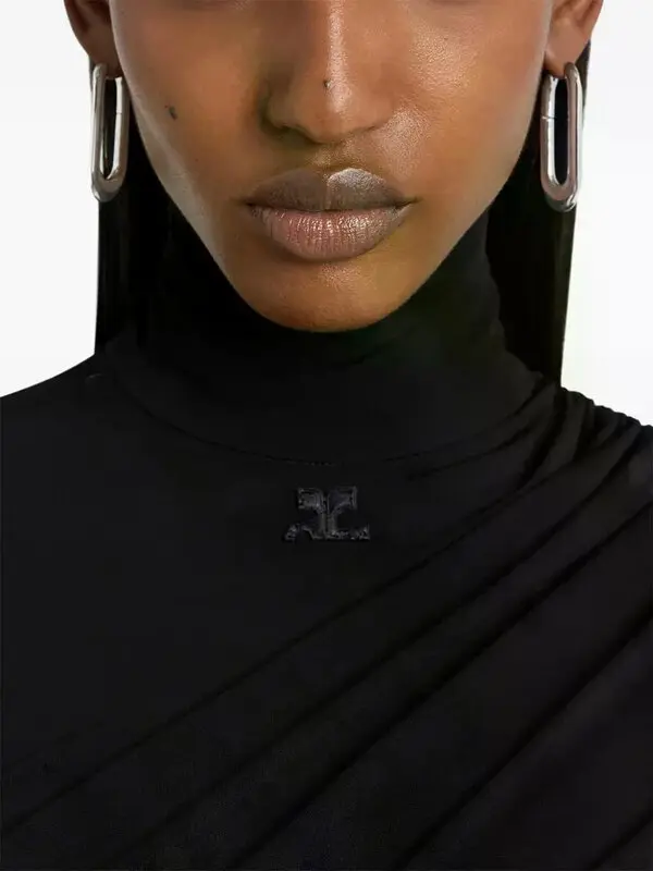 COURREGES Tone Logo Detail Hoop Earrings