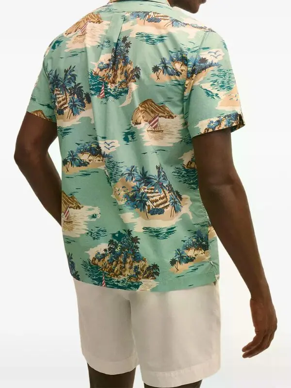 Brooks Brothers Island-print Cotton Shirt - Green