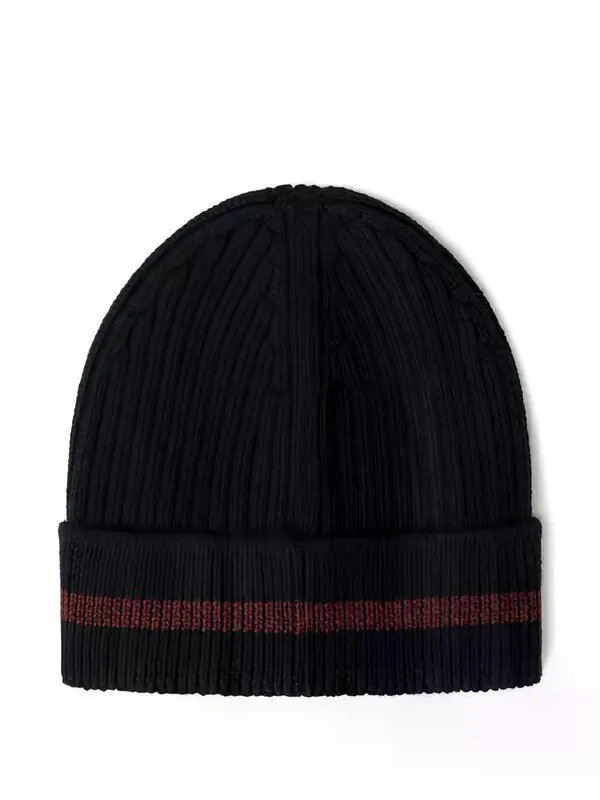 HACKETT Ribbed Stripe Beanie - Blue