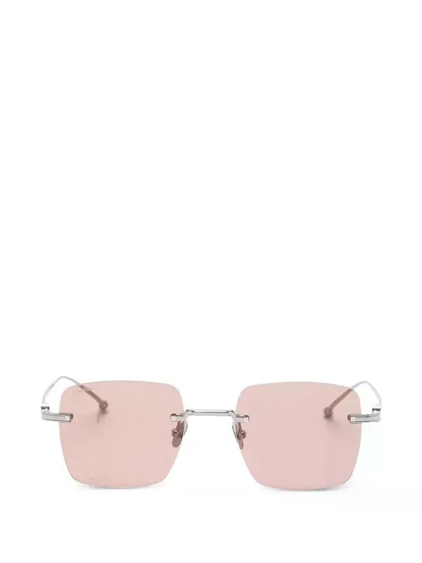 Cartier Tone Rectangle Frame Sunglasses